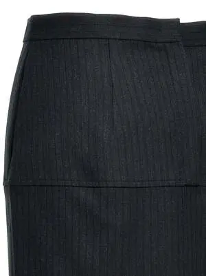 Fendi Pinstriped Wool Sheath Skirt