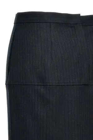 Fendi Pinstriped Wool Sheath Skirt