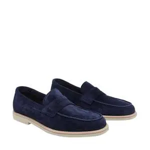 Brunello Cucinelli Suede Slip-on Loafers - Blue