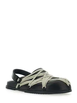Rick Owens Megalace" Mule With Decorative Laces And Hook Closure - Multicolor