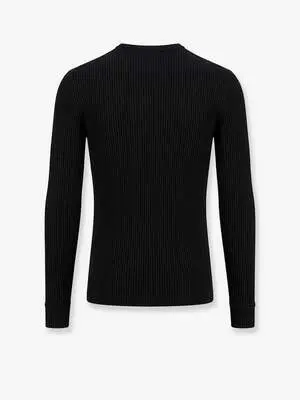 Dolce & Gabbana Ribbed Cotton Sweater With Metal Logo