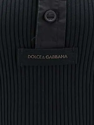 Dolce & Gabbana Ribbed Cotton Sweater With Metal Logo