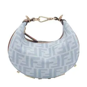 Fendi Mini Hobo Bag With Appliqué And Gold-tone Hardware - Blue
