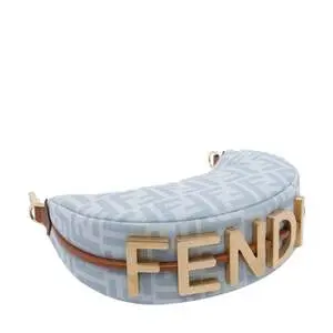 Fendi Mini Hobo Bag With Appliqué And Gold-tone Hardware - Blue