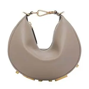 Fendi Mini Hobo Bag With Appliqué And Gold-tone Hardware