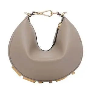 Fendi Mini Hobo Bag With Appliqué And Gold-tone Hardware