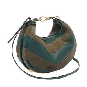 Fendi Mini Hobo Bag With Appliqué And Gold-tone Hardware - Green