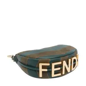 Fendi Mini Hobo Bag With Appliqué And Gold-tone Hardware - Green