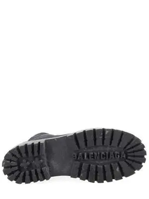 Balenciaga Cotton Combat Boots - Black