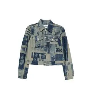 JEAN PAUL GAULTIER Denim Jacket With Newspaper Print