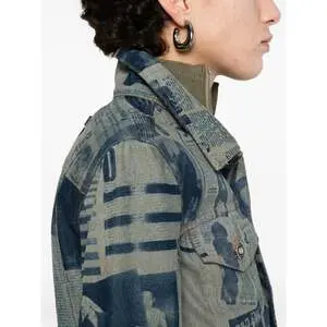 JEAN PAUL GAULTIER Denim Jacket With Newspaper Print