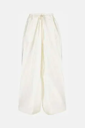 DANIELA GREGIS Wide-leg Silk Trousers With Drawstring Waist - Multicolor