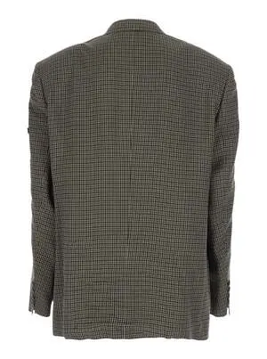 Balenciaga Checked Blazer With Logo Patch