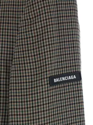 Balenciaga Checked Blazer With Logo Patch