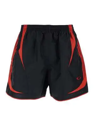 Balenciaga Tech Fabric Shorts With Elastic Waist And Logo Detail - Black
