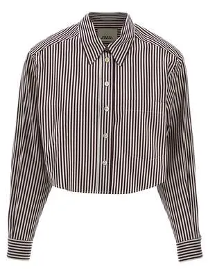 Isabel Marant Étoile Fleora Striped Cropped Shirt - Multicolor