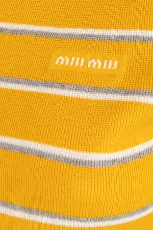 Miu Miu Striped Knit Polo