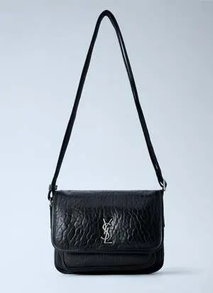 Saint Laurent Niki Small Messenger Bag In Lamb Leather - Black