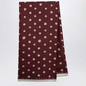 Fendi Pink And Burgundy Silk Falena Dots Foulard - Red