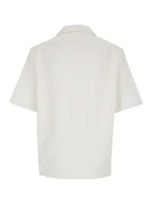 Casablanca White Bowling Shirt With Cuban Collar In Cotton