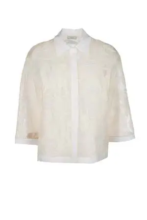 Peserico Embroidered Sheer Shirt