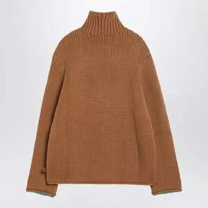 Loewe Wool Turtleneck Sweater With Contrast Leather Braid Detail