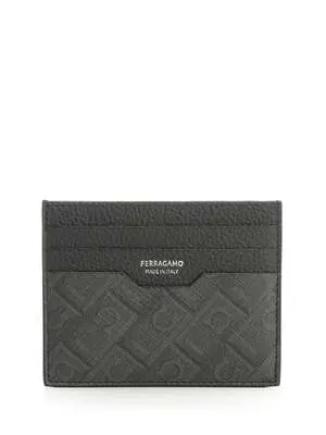 FERRAGAMO Monogram Card Holder - Gray