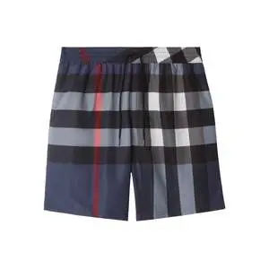 Burberry Check Print Swim Shorts - Gray