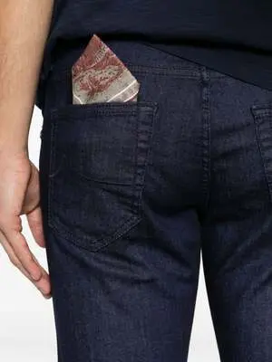 Jacob Cohen Super Slim Fit Nick Jeans With Tobacco Stitching - Blue