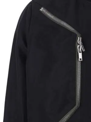 Rick Owens Bomber Jacket With Bomber Collar And Two Zip Pockets - Black