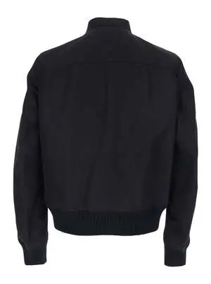 Rick Owens Bomber Jacket With Bomber Collar And Two Zip Pockets - Black