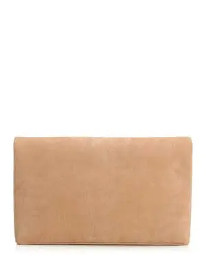 Saint Laurent Cassandre Envelope Clutch In Nubuck Leather - Brown