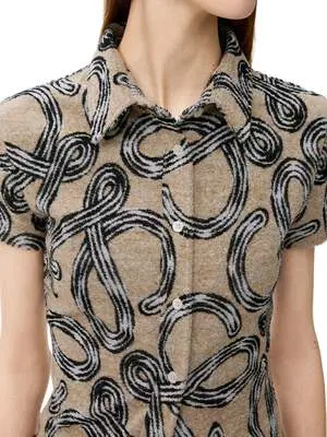 Loewe X Paula's Ibiza Terry Cloth Shirt With All-over Anagram Jacquard - Multicolor