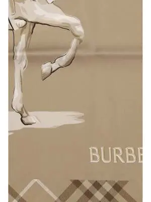 Burberry Silk Scarf With Archive Equestrian Knight
