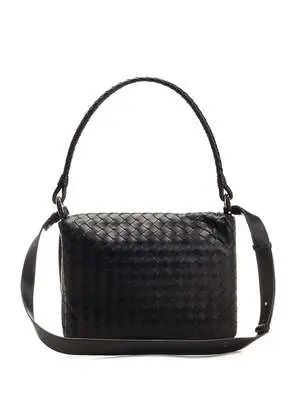 Bottega Veneta Intrecciato Leather Swing Messenger Bag - Black