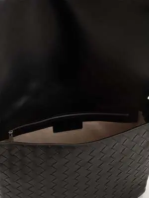 Bottega Veneta Intrecciato Leather Swing Messenger Bag - Black