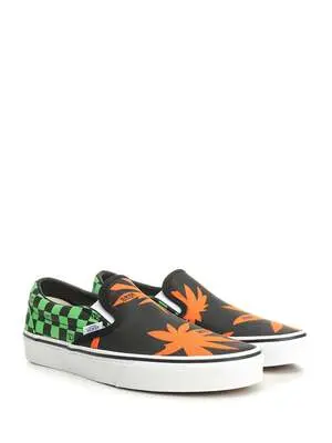 Valentino Garavani X Vans Slip-on Sneakers With Vlogo Checkerboard And Tropical Leaves Print