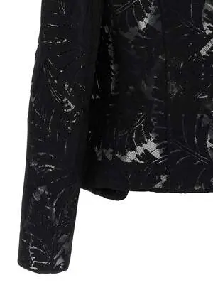Balmain Lace Blazer With Chain Coin Button