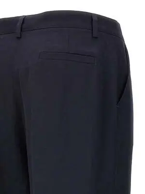 P.a.r.o.s.h Raisa Viscose Linen Blend Trousers - Blue
