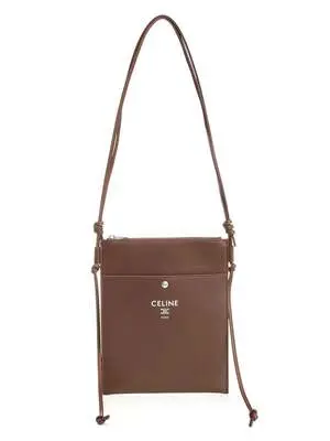 Celine Sharp Lambskin Pouch With Adjustable Shoulder Strap - Brown