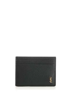 Saint Laurent Tiny Cassandre Card Holder - Blue