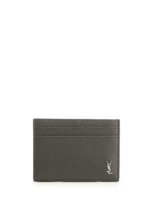 Saint Laurent Tiny Cassandre Card Holder - Gray