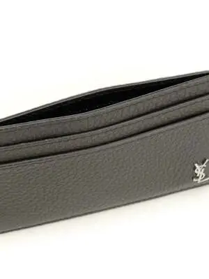 Saint Laurent Tiny Cassandre Card Holder - Gray
