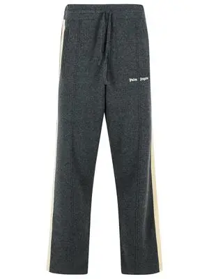 Palm Angels Dark Grey Wool Blend Trousers - Gray