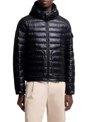 Moncler Lauros Short Down Jacket With Hood - Blue