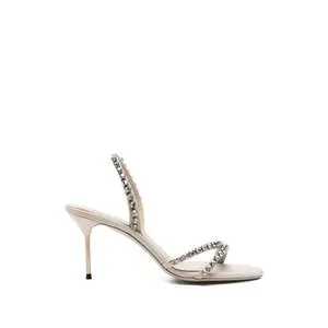 Paris Texas Embellished Stiletto Heel Slingback Sandals - Cream