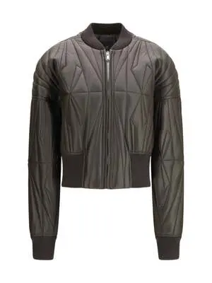 Moncler Rick Owens Geocamo Leather Bomber Jacket - Brown
