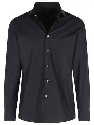 Zegna Trofeo' Dark Cotton Shirt - Blue