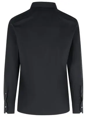 Zegna Trofeo' Dark Cotton Shirt - Blue