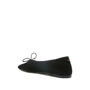 AeydĒ Suede Ballet Flats With Bow Detail - Black